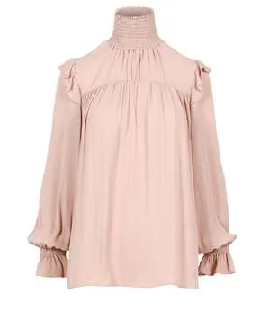 N°21 Cotton High Collar Ruffle Shirt