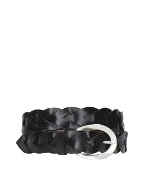 ORTIGNI Braided Leather Belt - Black