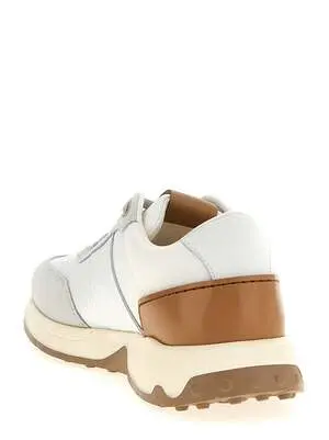 TOD'S Smooth Leather And Suede Sneakers - White