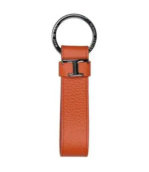 TOD'S T Timeless Leather Keychain - Orange