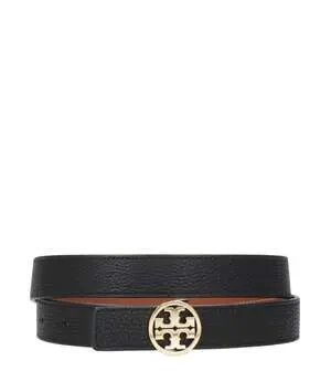 Tory Burch TORY BURCH Grained Leather Belt Nero+cuoio