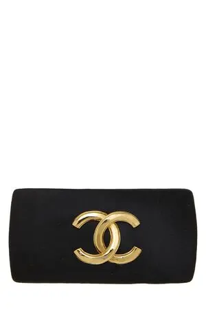 Chanel Satin 'cc' Barrette - Black