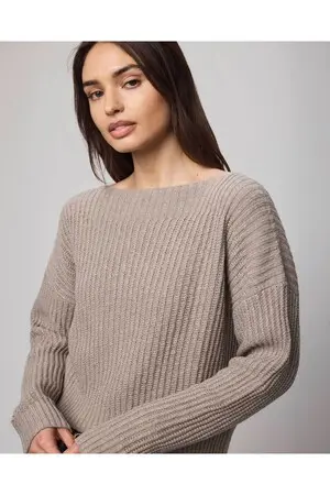 Splendid Olivia Boatneck Cotton Sweater - Natural