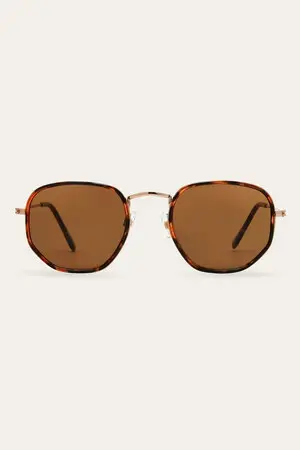 Frye Geometric Frame Sunglasses - Brown