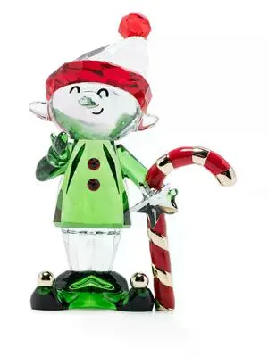 SWAROVSKI Holiday Cheers Dulcis Elf And Candy Cane Ornament - Green
