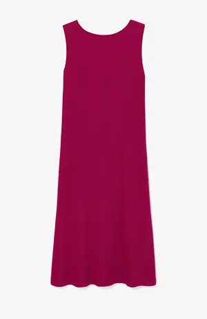 M.M.LAFLEUR Milano Drape Ribbed Pima Modal Midi Dress - Dark Fuchsia