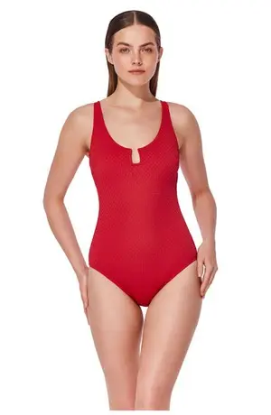 GOTTEX St. Tropez U Wire Textured One Piece - Cherry