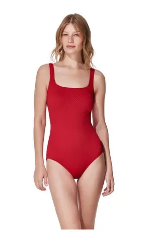 GOTTEX St. Tropez Square Neck One Piece Cherry