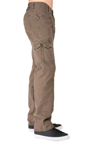 LEVEL 7 Relaxed Straight-leg Cargo Jeans - Fatigue