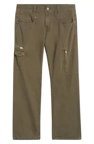 LEVEL 7 Relaxed Straight-leg Cargo Jeans - Fatigue