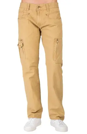 LEVEL 7 Relaxed Straight-leg Cargo Jeans - Timber
