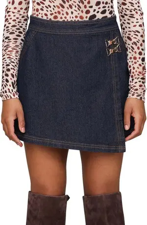 Avec Les Filles Wrap Denim Skort