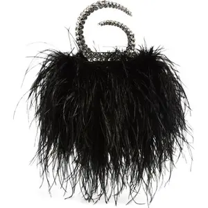 L’ALINGI Karma Feather Crystal Top Handle Evening Bag