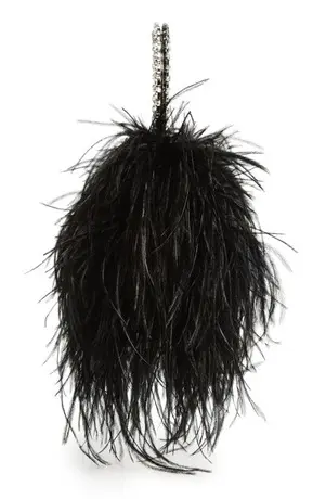 L’ALINGI Karma Feather Crystal Top Handle Evening Bag