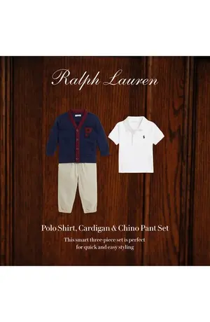 Ralph Lauren Polo, Pants, And Cardigan Set