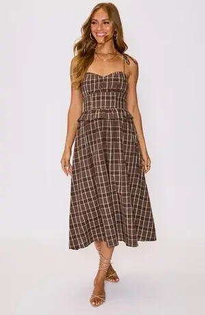 VICI Plaid Midi Dress