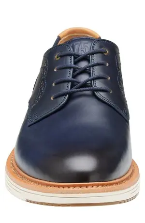 Johnston & Murphy Upton 175th Plain Toe Derby - Navy Oiled American Full Grain