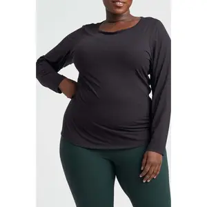 Universal Standard Mia Movement Long Sleeve Top - Black