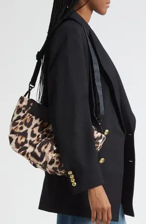 VEECOLLECTIVE Caba Leopard Print Recycled Polyester Clutch