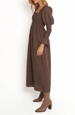 PETAL & PUP Cyrena Long Sleeve Fit & Flare Maxi Dress