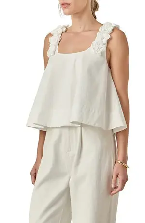 English Factory 3d Flower Sleeveless Top