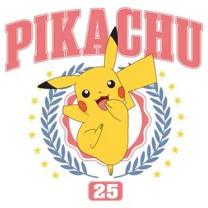 POKEMON Collegiate Pikachu 25 Short Sleeve Graphic T-shirt - White