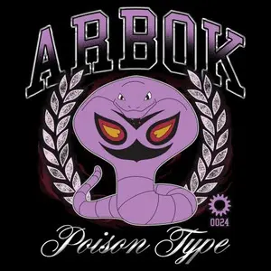 POKEMON Arbok 0024 Poison Type Short Sleeve Graphic T-shirt