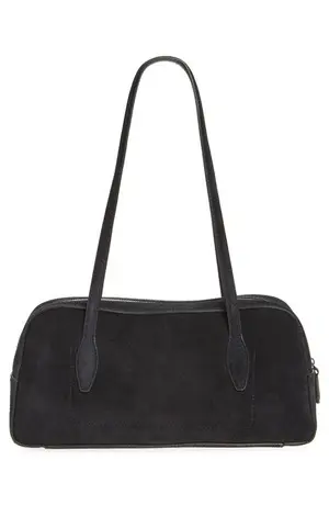 Madewell The Top Zip Suede Shoulder Bag - Juniper Berry