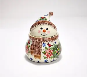 LIDIA'S POLISH POTTERY Small Snowman Candy Dish - One-color