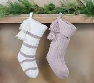 Barefoot Dreams Cozychic Stocking Set With Tassels