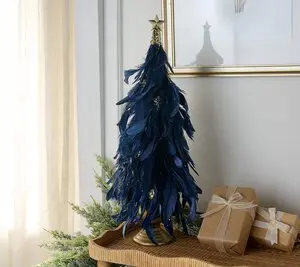 FIERCE HOME As Is 24' Tabletop Feather Tree - One-color