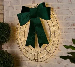 HOME REFLECTIONS As Is Oversized 28' Led Wreath W/ Bow - One-color