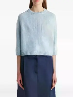 Khaite Sabina Cropped Sweater - Blue