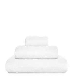 GRACCIOZA Bee Waffle Extra Large Hand Towel - White