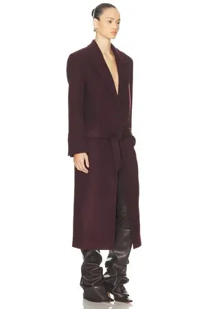 Attico Long Coat - Burgundy