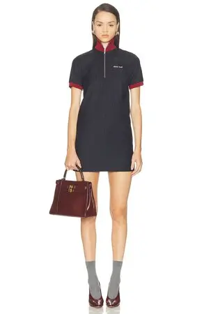 Miu Miu Short Sleeve Mini Dress - Bleu