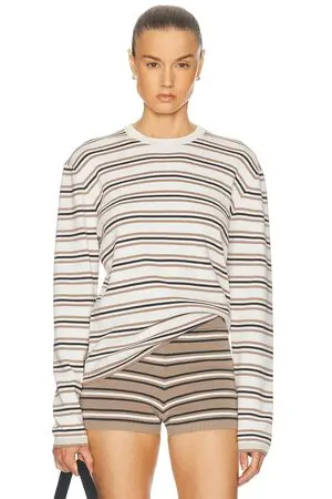 EAVES Cydnee Striped Oversized Sweater - Cream Multi
