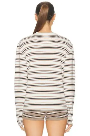 EAVES Cydnee Striped Oversized Sweater - Cream Multi