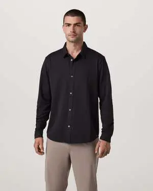 Vuori Long Sleeve Knit Oxford Button Down Classic Fit - Black