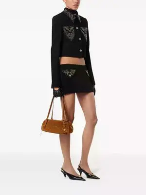 Versace Suede Bowling Shoulder Bag - Brown