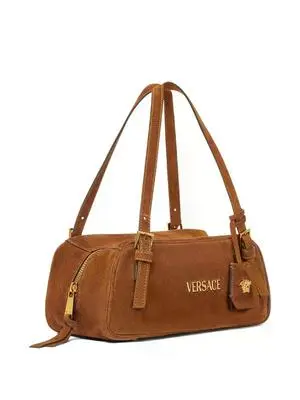 Versace Suede Bowling Shoulder Bag - Brown