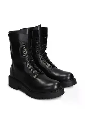 JULIE DEE Leather Combat Boots