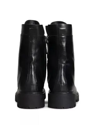 JULIE DEE Leather Combat Boots
