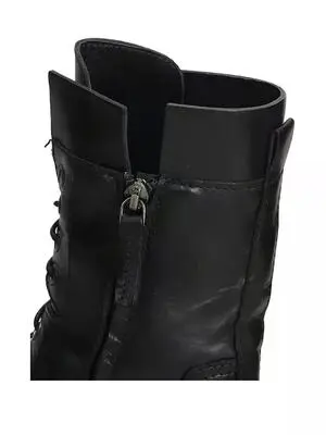 JULIE DEE Leather Combat Boots