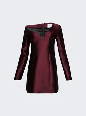 Florence & Fortitude Long Sleeve Mini Dress With Asymmetric Neckline - Purple
