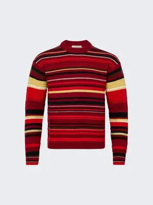 JW Anderson Multi Stripe Wool Sweater - Red