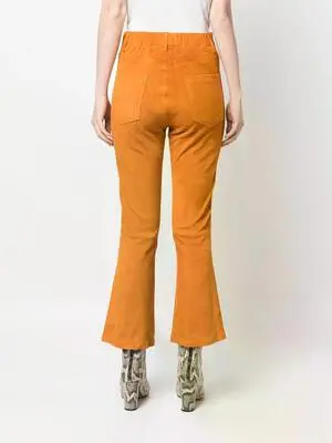 PAULA Flared Suede Trousers - Orange