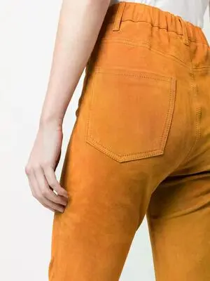 PAULA Flared Suede Trousers - Orange