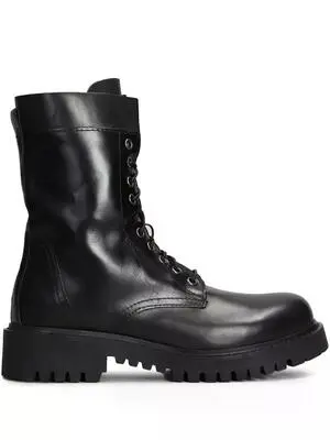 JULIE DEE Leather Combat Boots