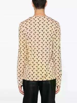 MARINE SERRE Moonogram Pattern Long Sleeve T-shirt